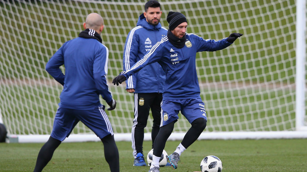 Lionel Messi lands at the City Football Academy
