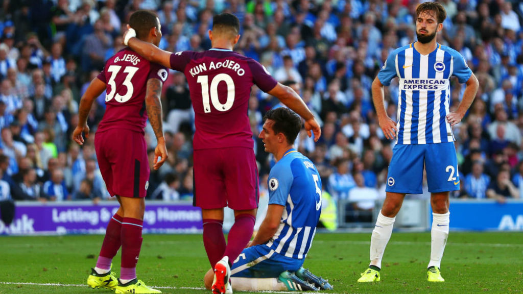 Brighton 0-2 City: Walker and Aguero shine