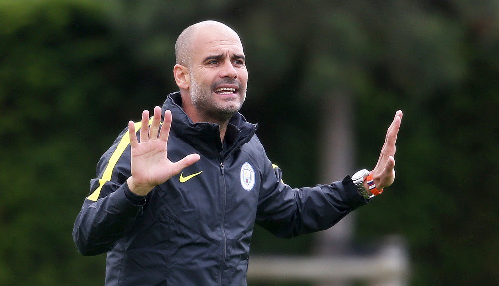 Pep’s first training session