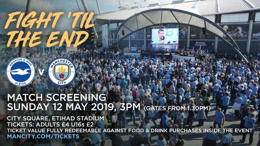 Brighton game screened live at City Square