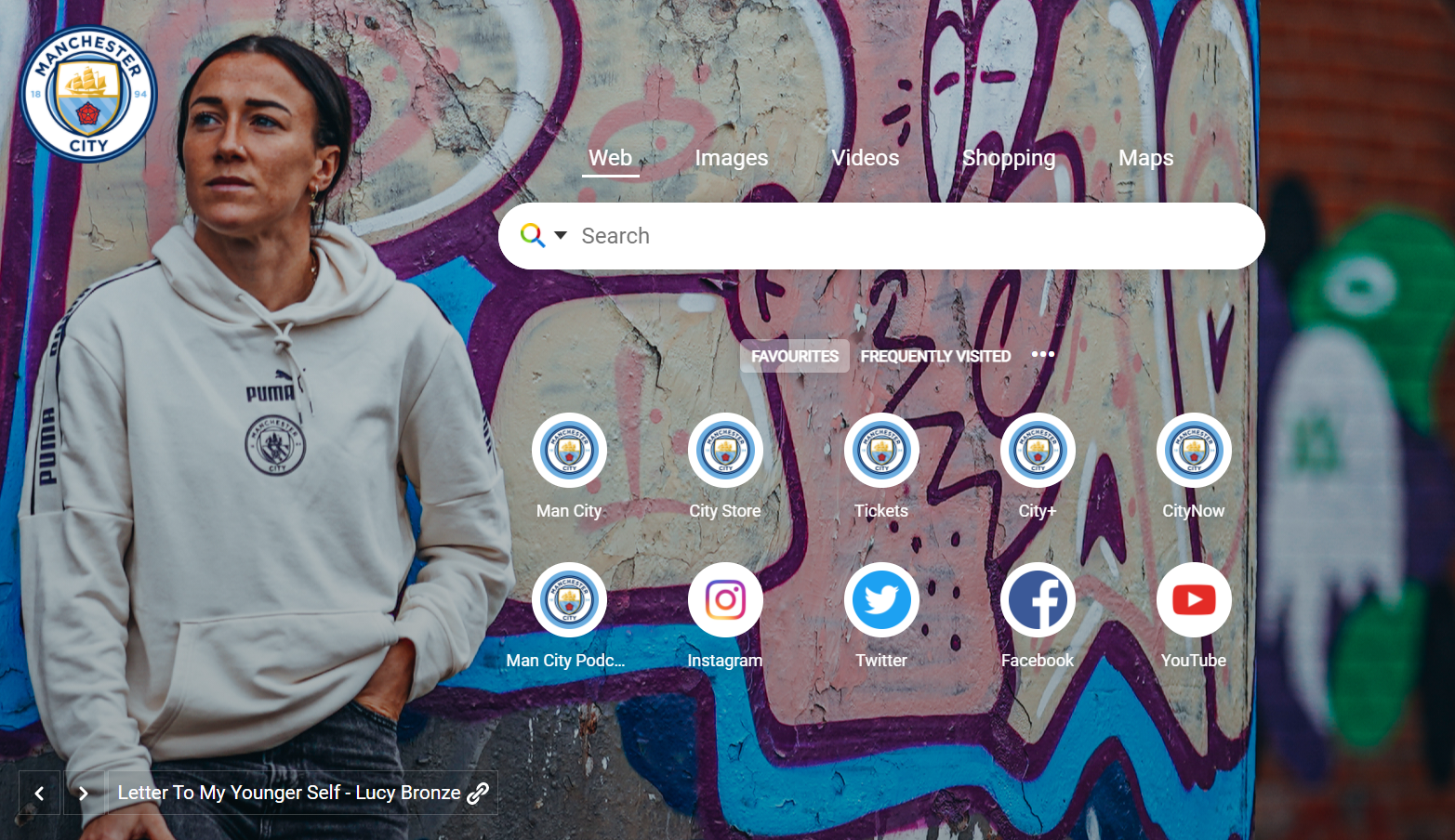 New Wallpapers in the Official Man City Google Start Page